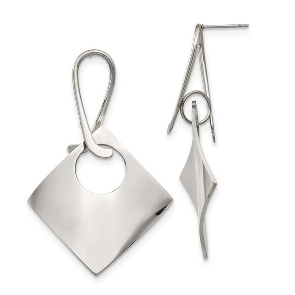 Kazi Luxury | Jewelry | Kazi Luxury Steel Polished Geometric Diamond ...